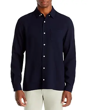 Sefr HAMPUS Shirt ネイビー Séfr Navy Hampus Shirt In Dark Navy | ModeSens